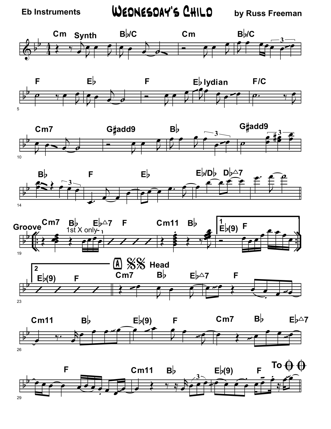 Wednesday's Child (arr. Brent Ward) by Rippingtons Sheet Music for Lead ...