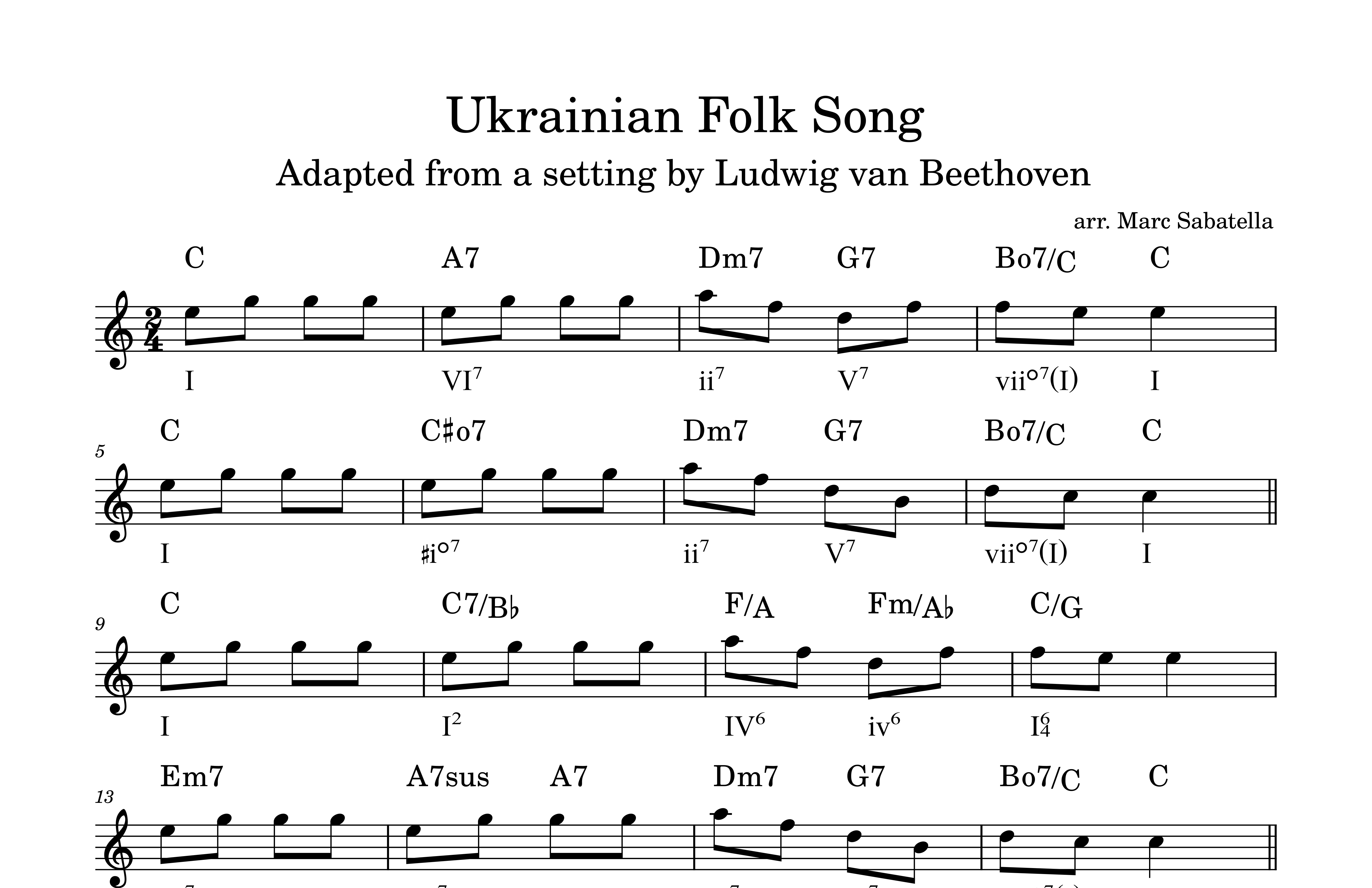 Ukrainian Folk Song, Op.107 No.3 - Ludwig van Beethoven (Beginner) (arr ...