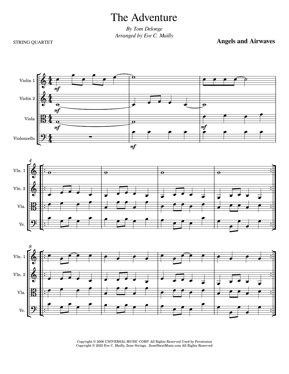 The Adventure (arr. Eve C. Mailly - Zene Strings) by Angels And ...