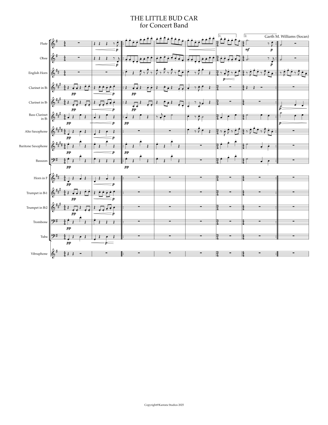 THE LITTLE BUD CAR for orchestra by Garth Williams Sheet Music for ...