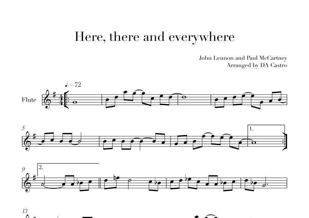 Here, There And Everywhere (arr. DA Castro) by George Benson Sheet ...