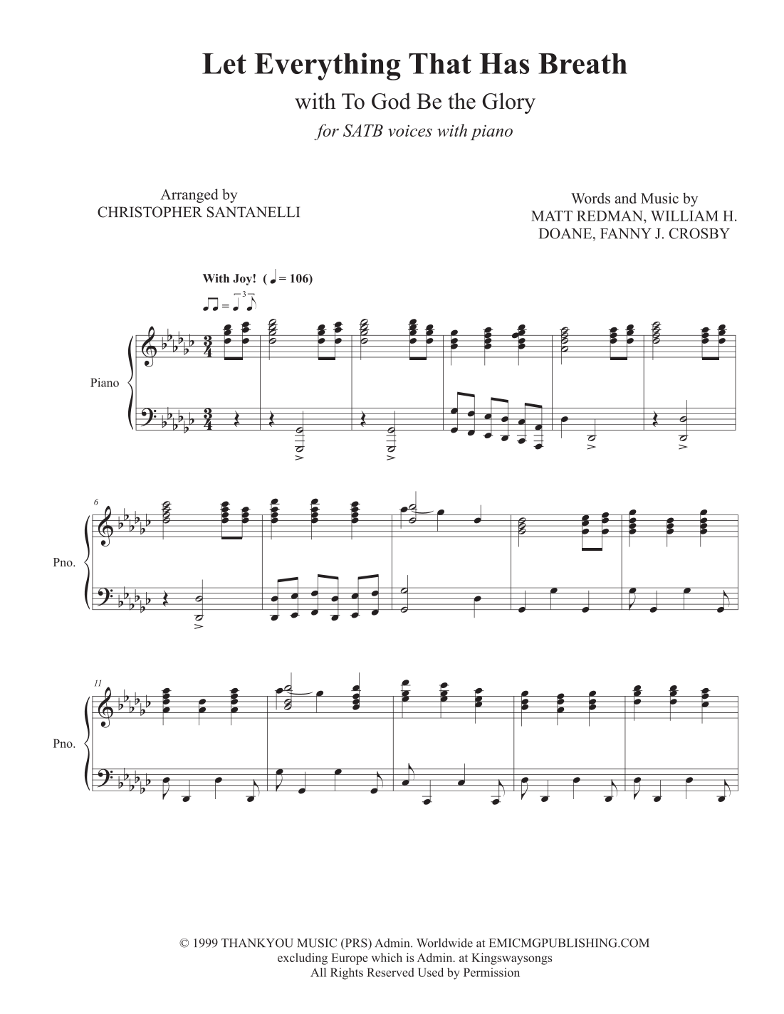 Let Everything That Has Breath (arr. Christopher Santanelli) by Matt ...
