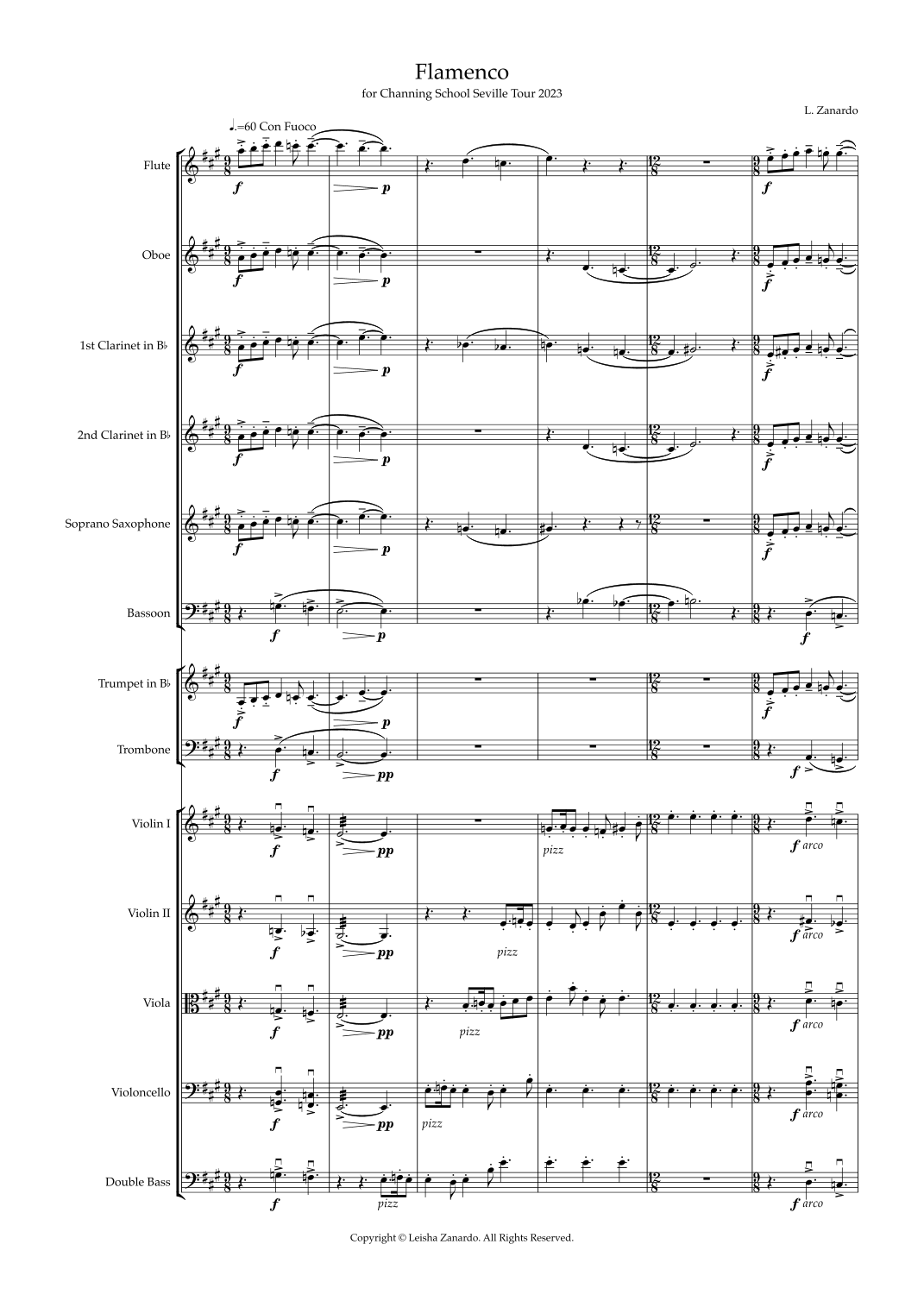 Flamenco by Leisha Zanardo Sheet Music for Chamber Group at Sheet Music ...