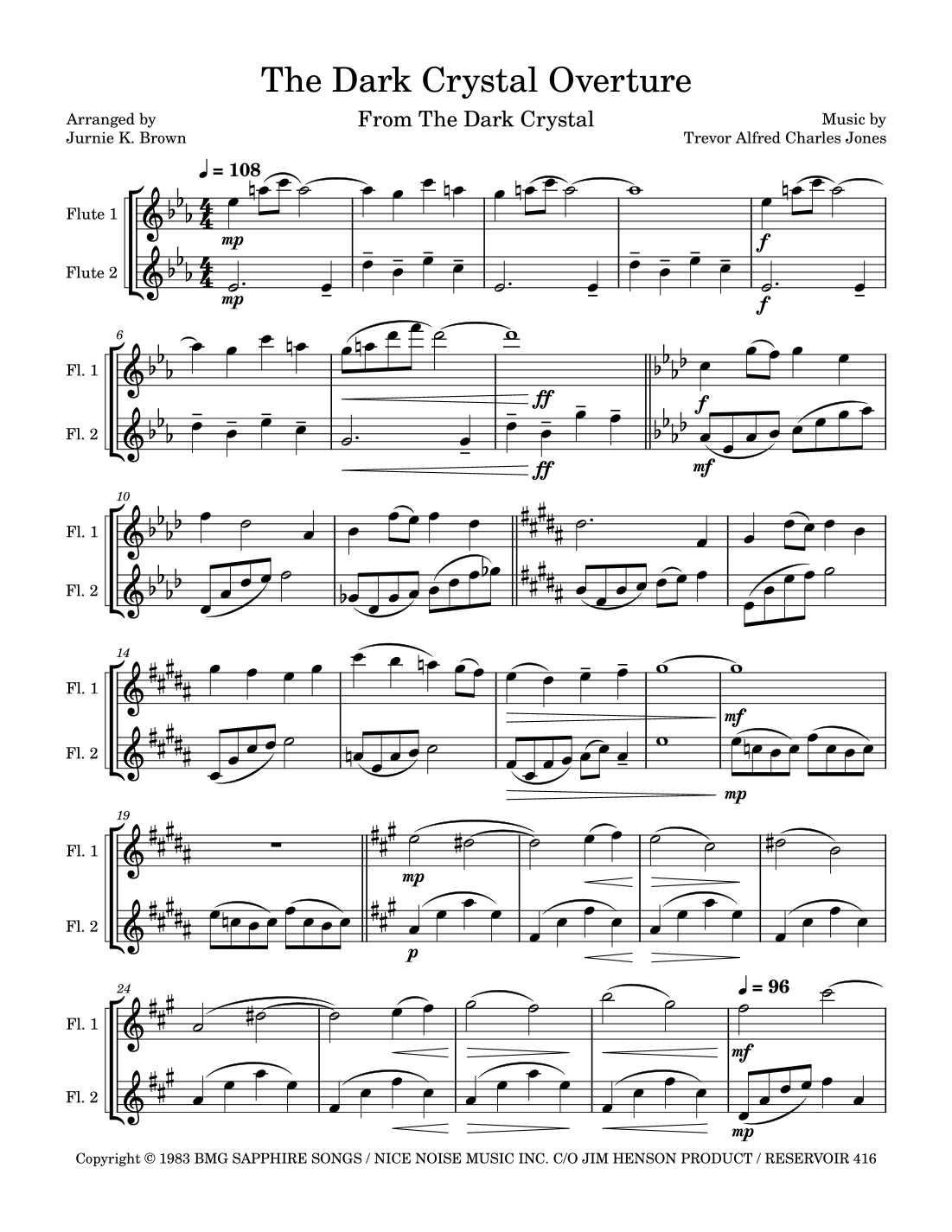 Overture (arr. Jurnie K. Brown) by Dark Crystal/Music Collectors/23749 ...