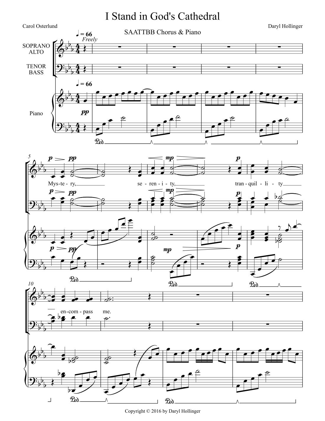 I Stand in God's Cathedral by Daryl Hollinger Sheet Music for SATB ...
