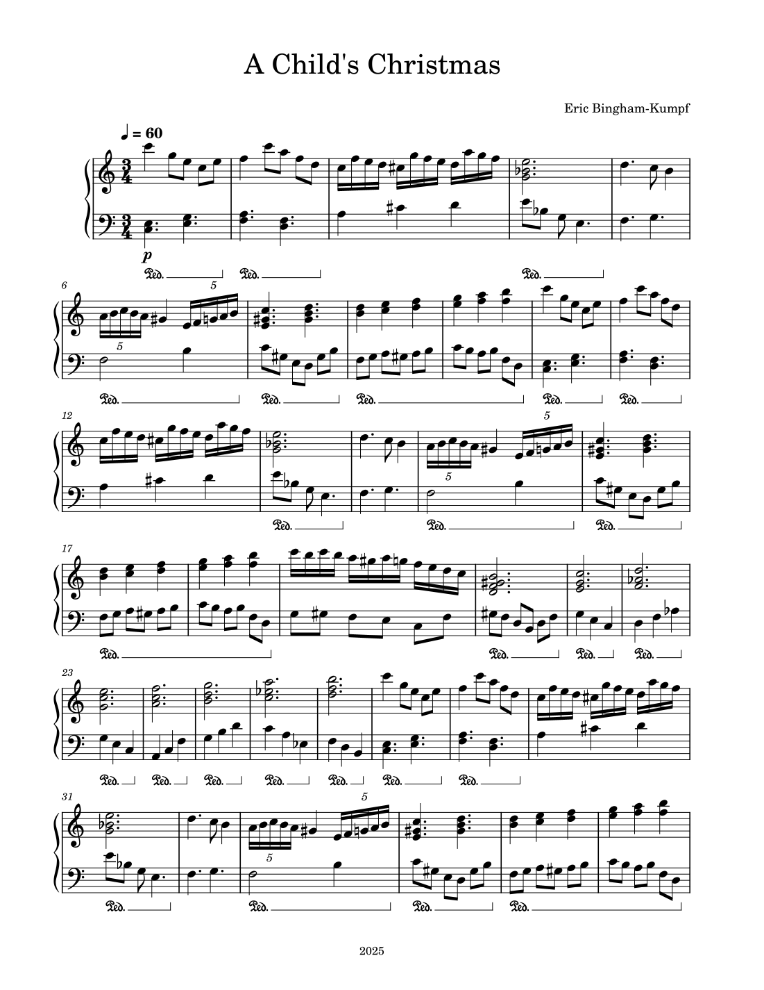 A Child's Christmas by Eric Bingham-Kumpf Sheet Music for Piano Solo at ...