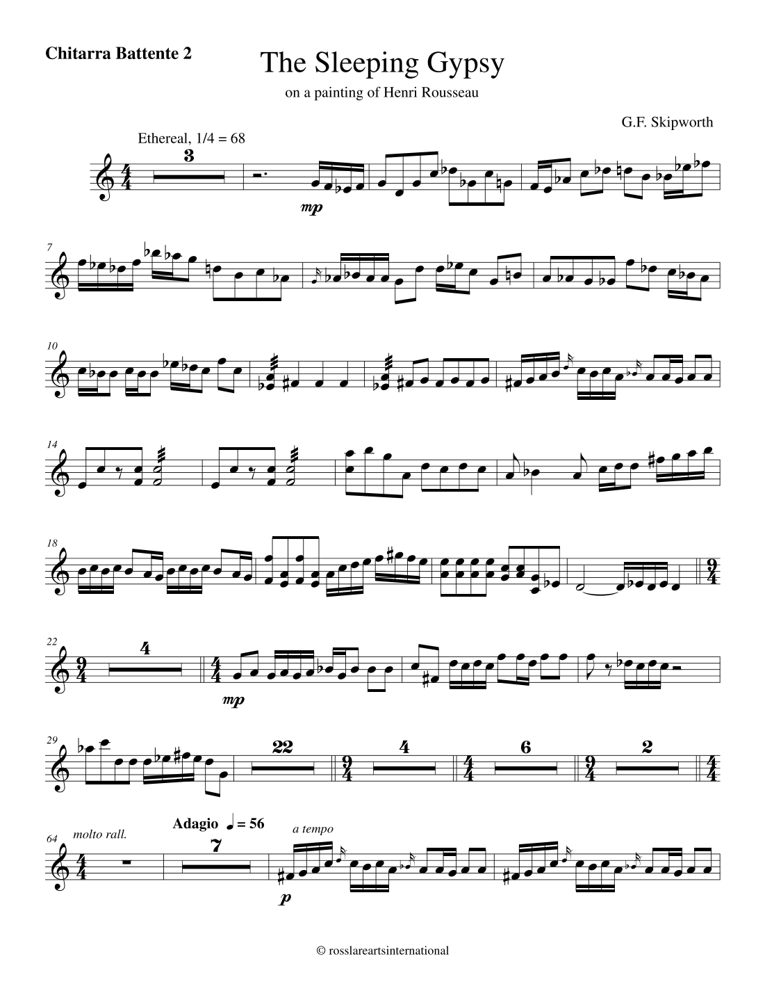 The Sleeping Gypsy by G.F Skipworth Sheet Music for Chamber Group at ...