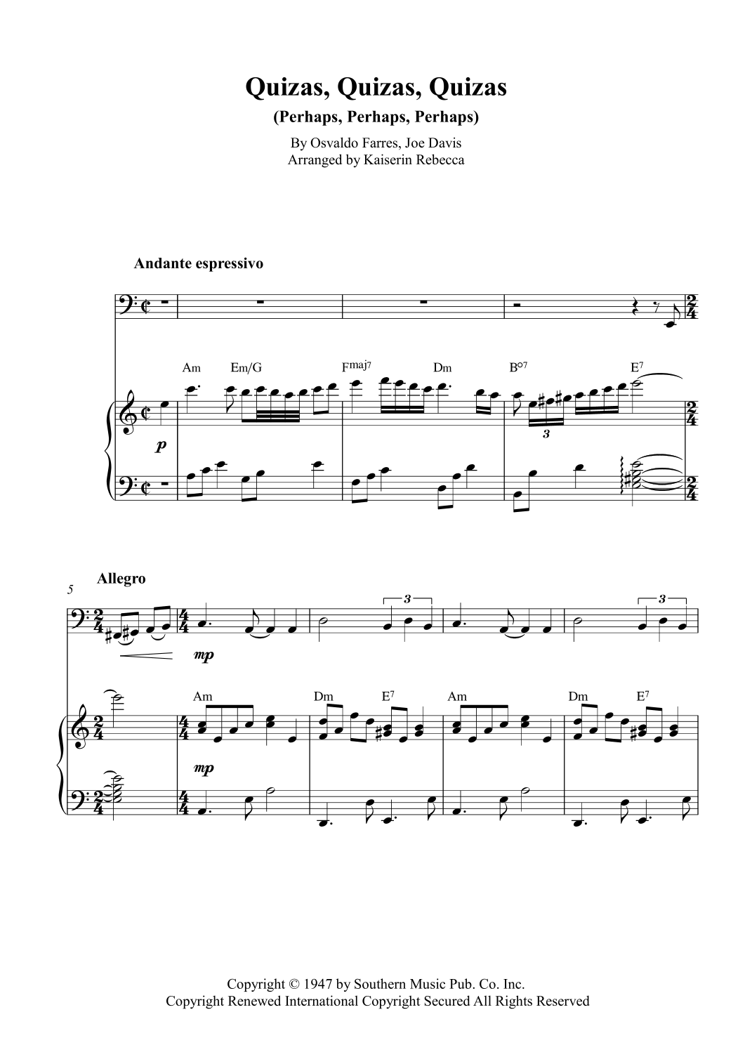 Quizás, Quizás, Quizás (Perhaps, Perhaps, Perhaps) (arr. Kaiserin ...