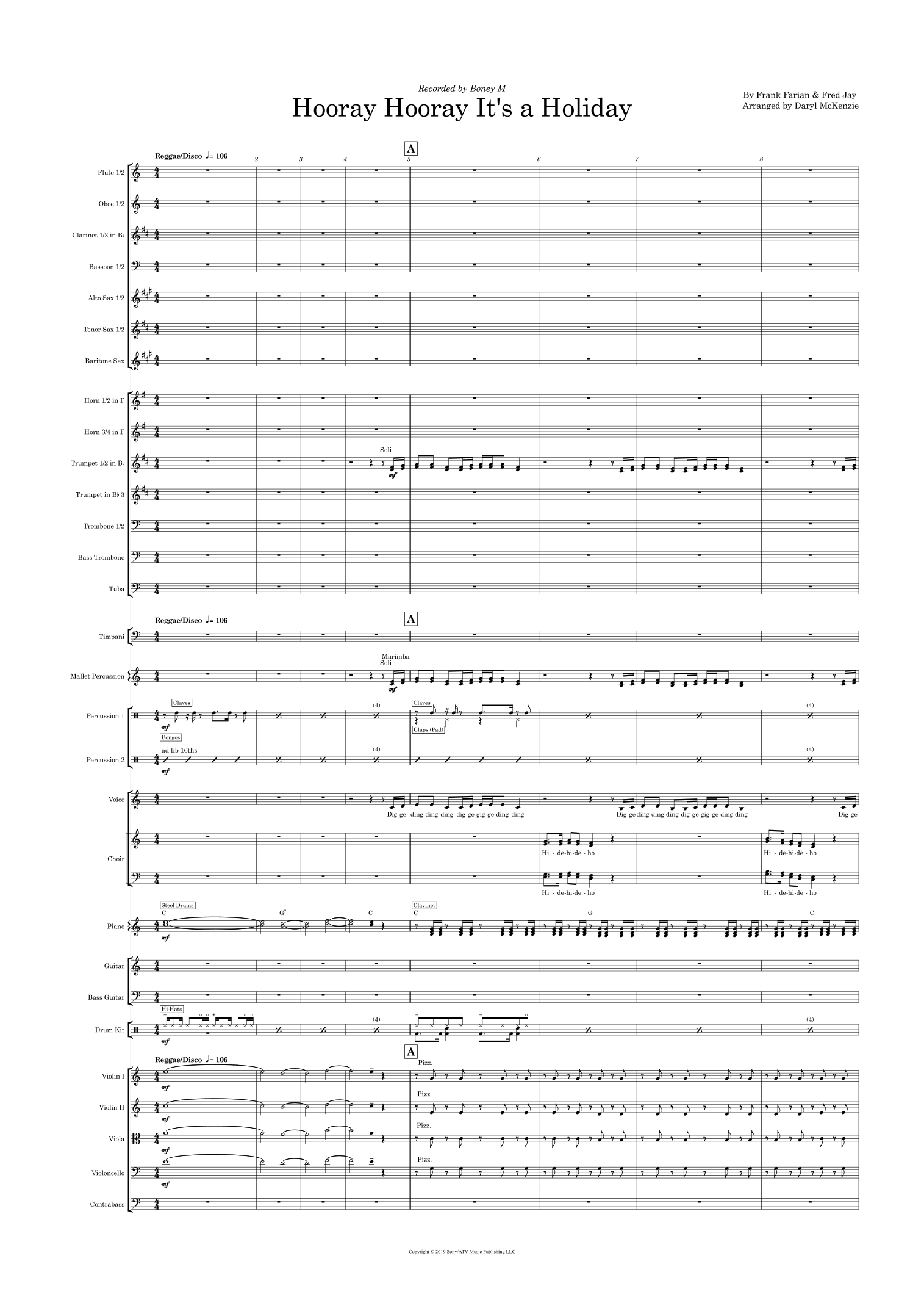 Hooray Hooray It's A Holi-Holiday (arr. Daryl McKenzie by FARIAN Sheet ...