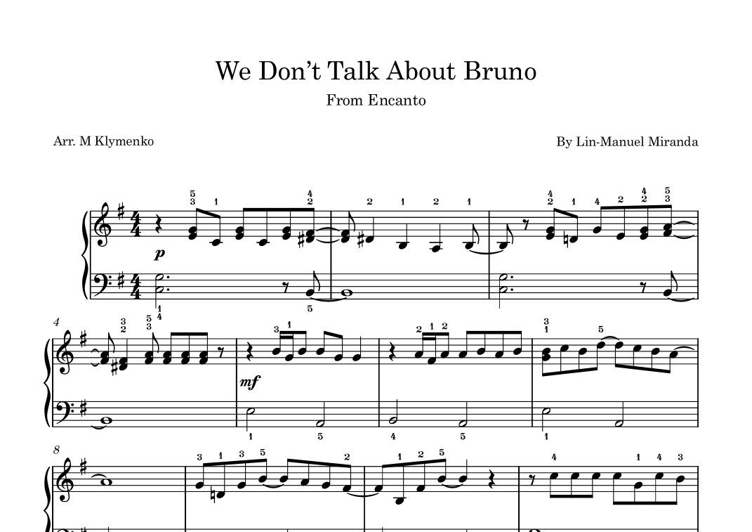 We Don't Talk About Bruno (arr. M Klymenko) by Carolina Gaitan, Mauro ...