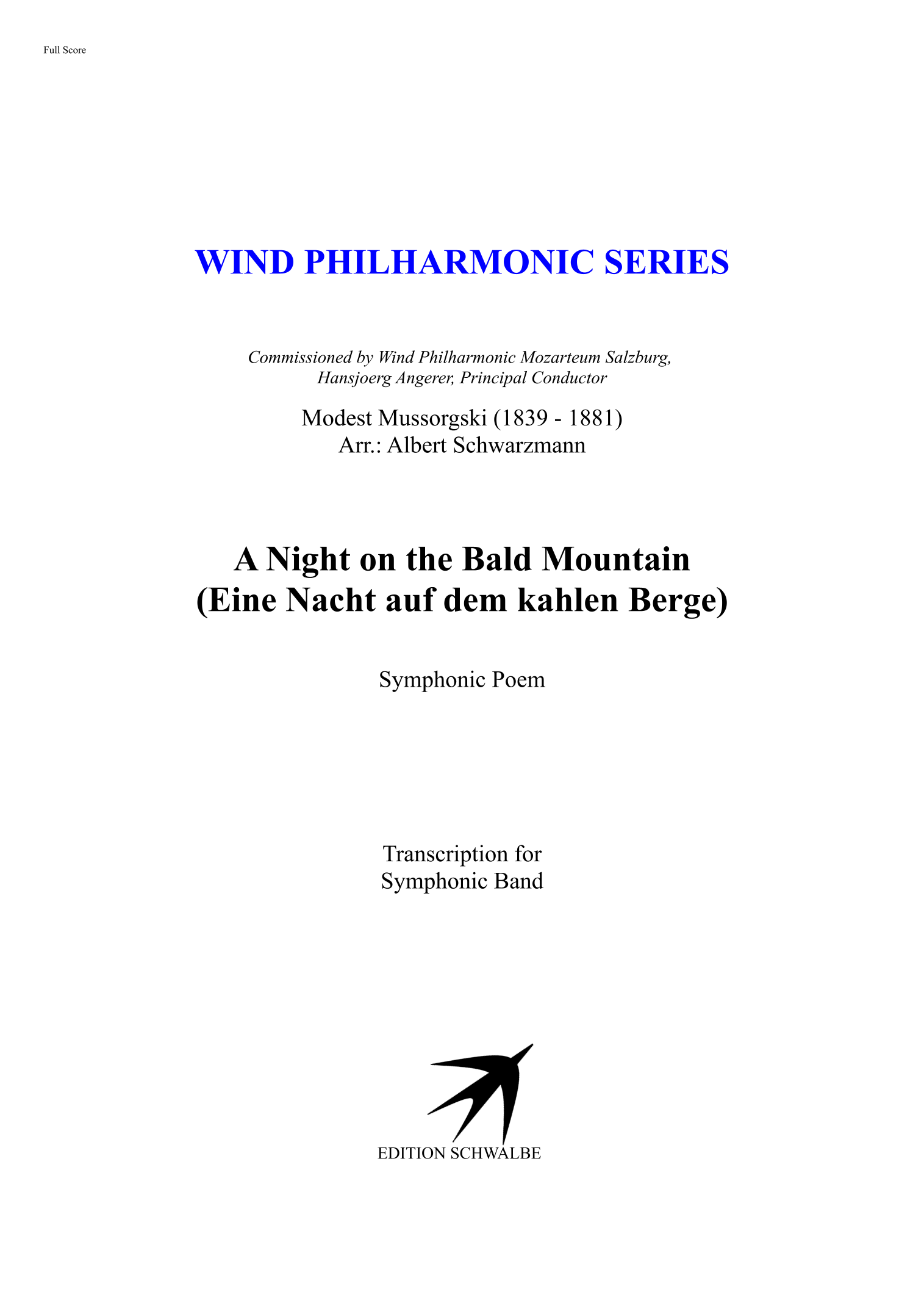 A Night on the Bald Mountain, Symphonic Poem (arr. Albert Schwarzmann ...