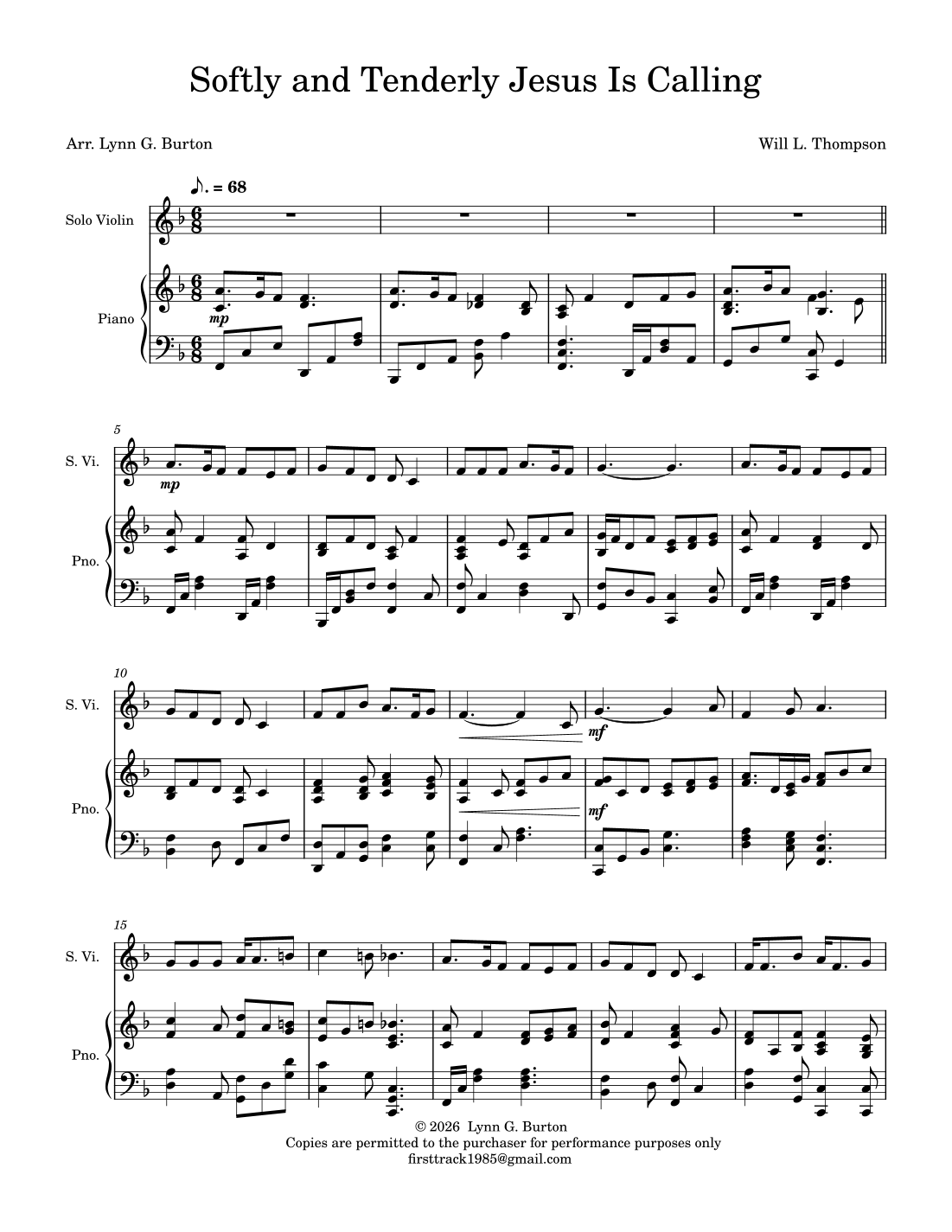 Softly and Tenderly Jesus Is Calling (arr. Lynn G. Burton) by Will L ...