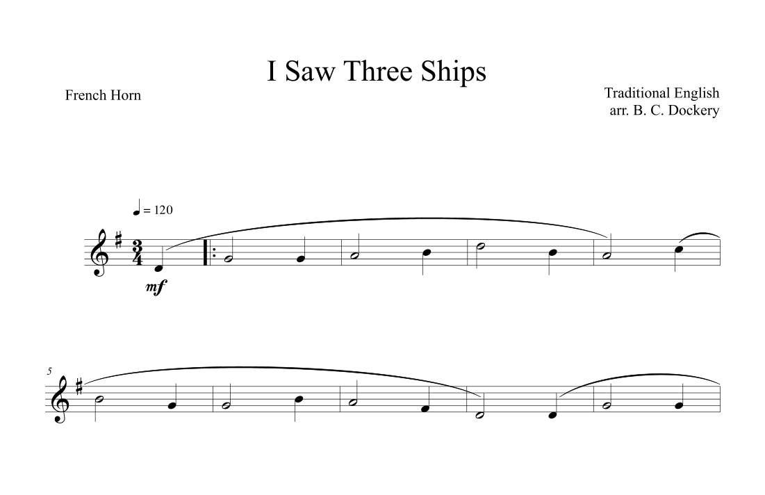 I Saw Three Ships (French Horn Solo) (arr. B. C. Dockery) by ...