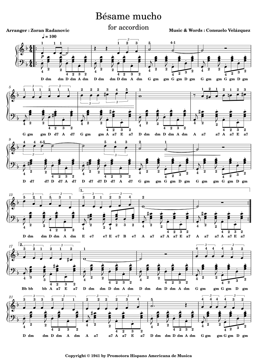 Bésame Mucho (arr. Zoran Radanovic) by Consuelo Velazquez Sheet Music ...