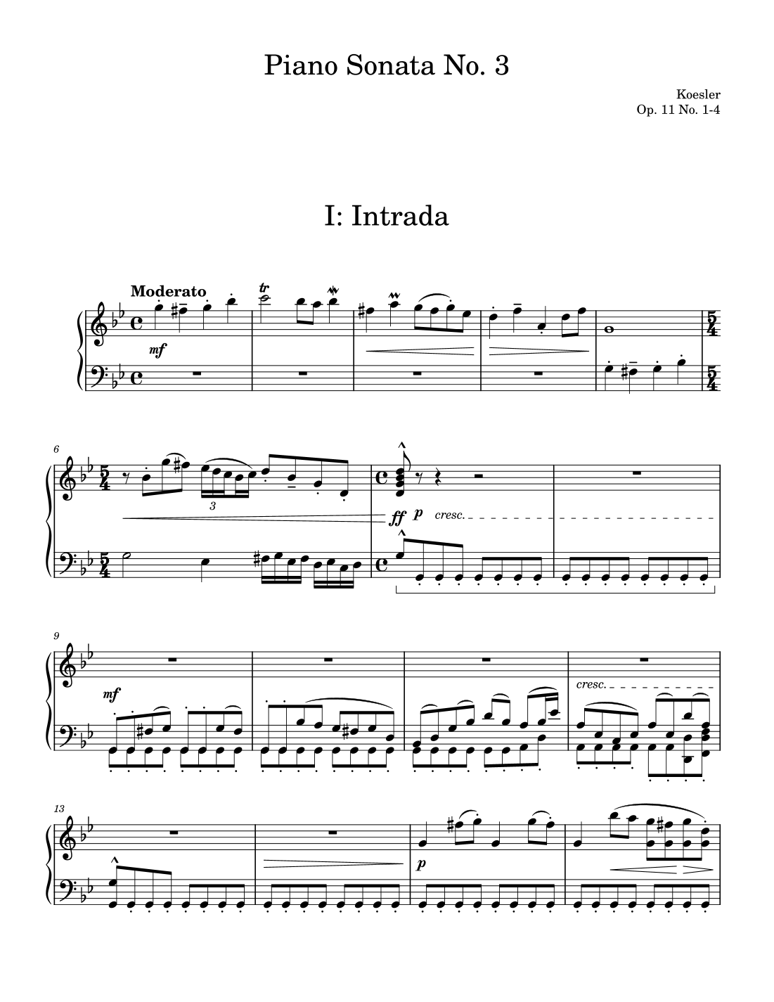 Op. 11, Piano Sonata No. 3 by Connor Koesler Sheet Music for Piano Solo ...