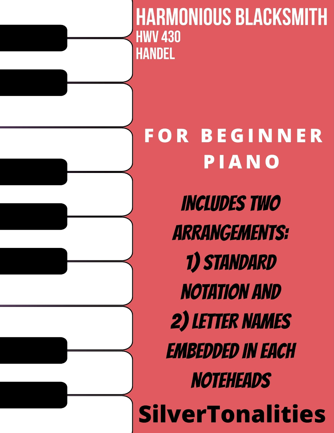 Harmonious Blacksmith HWV 430 Beginner Piano Sheet Music Combo (arr ...