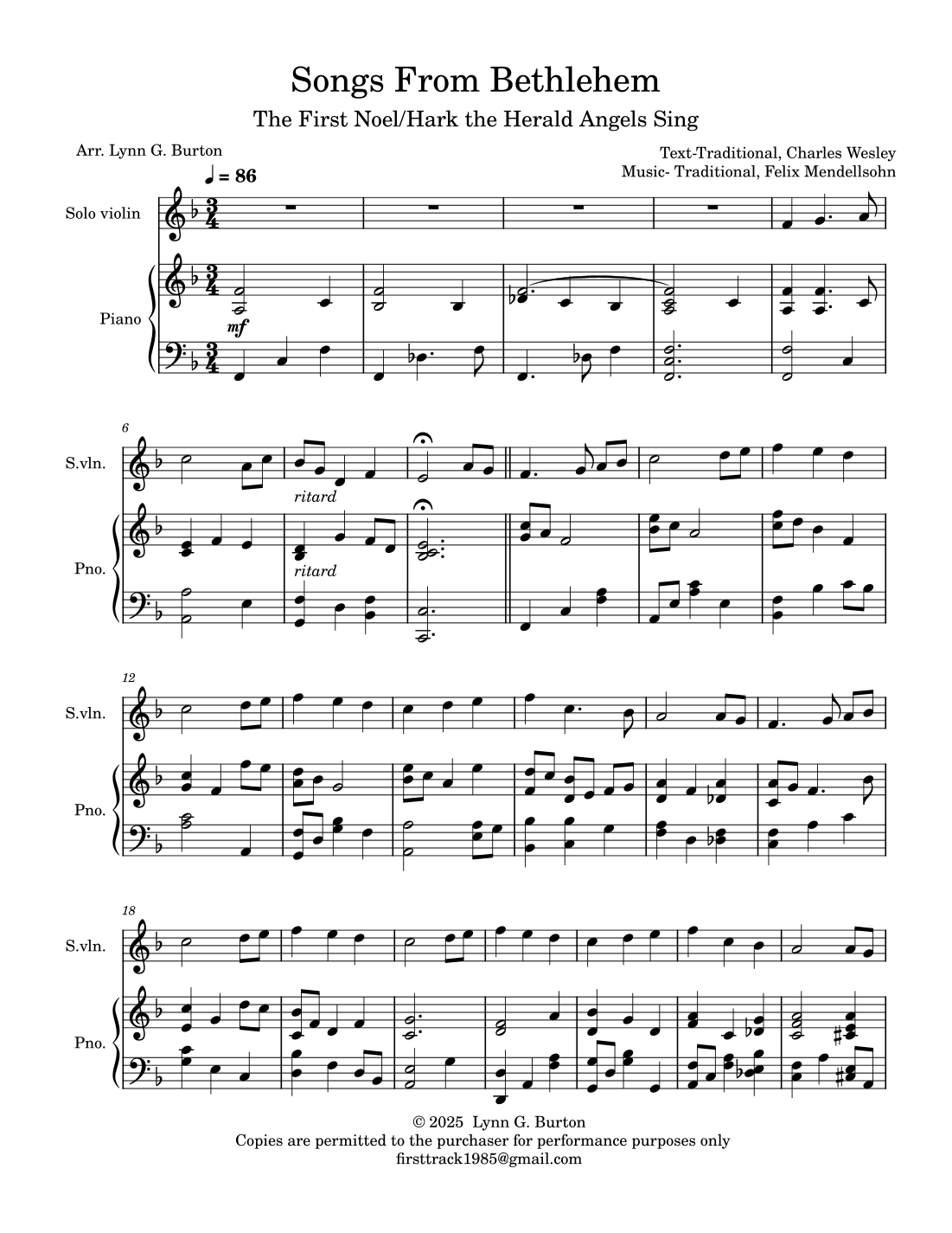 Songs From Bethlehem (arr. Lynn G. Burton) by Traditional, Charles ...