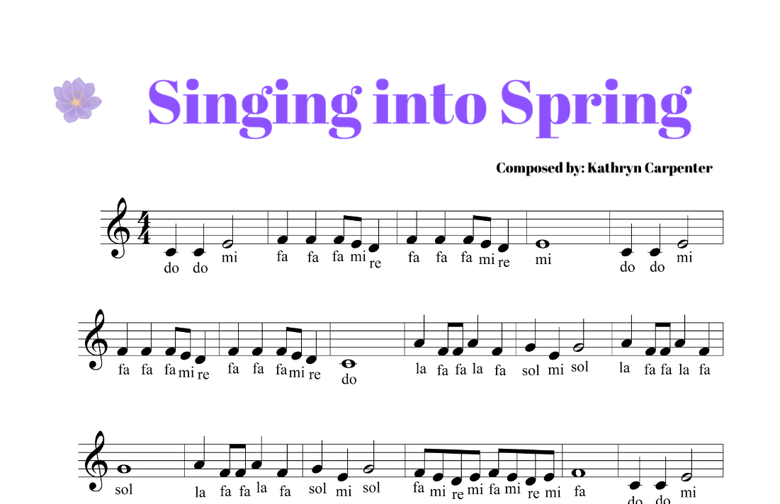 Solfege Song: Singing into Spring by Kathryn Carpenter Sheet Music for ...