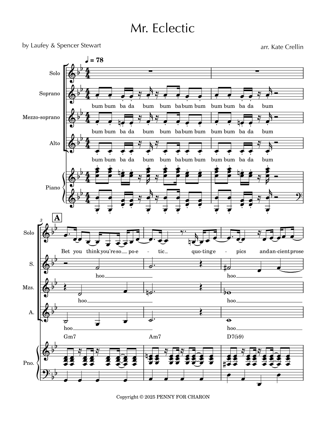 Mr. Eclectic (arr. Kate Crellin by Laufey Jonsdottir Sheet Music for ...