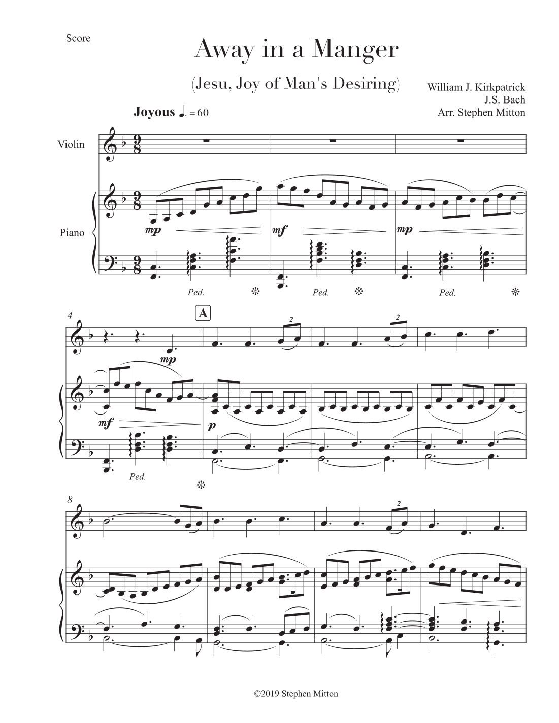 Away in a Manger (Jesu, Joy of Man's Desiring) (arr. Stephen Mitton ...