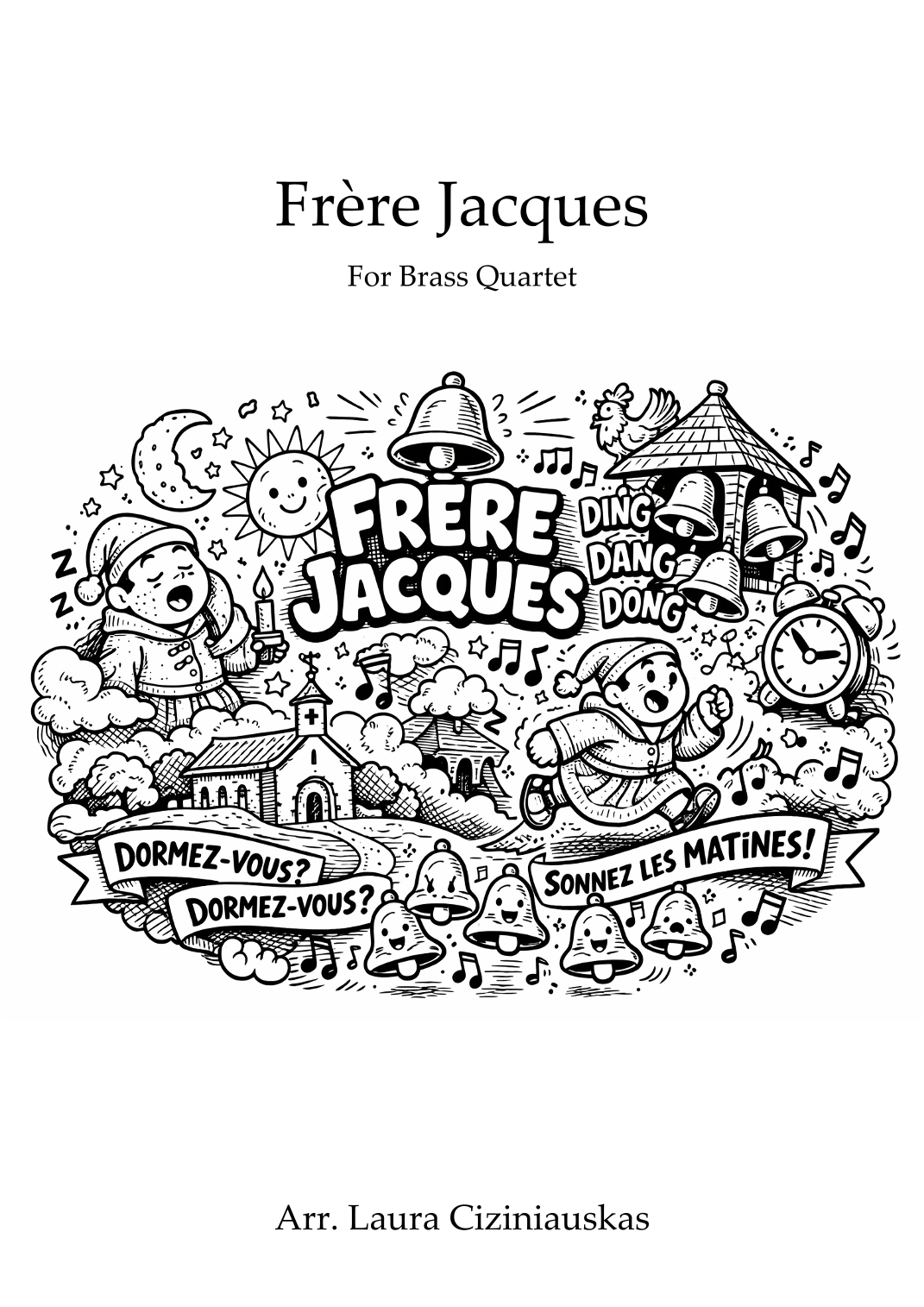 Frère Jacques – Easy Traditional Canon Brass Quartet F Major ...