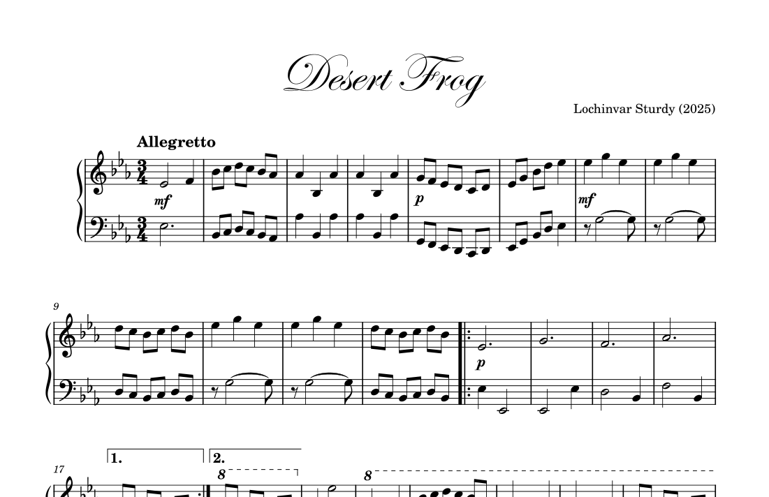 Desert Frog by Lochinvar Sturdy Sheet Music for Piano Solo at Sheet ...