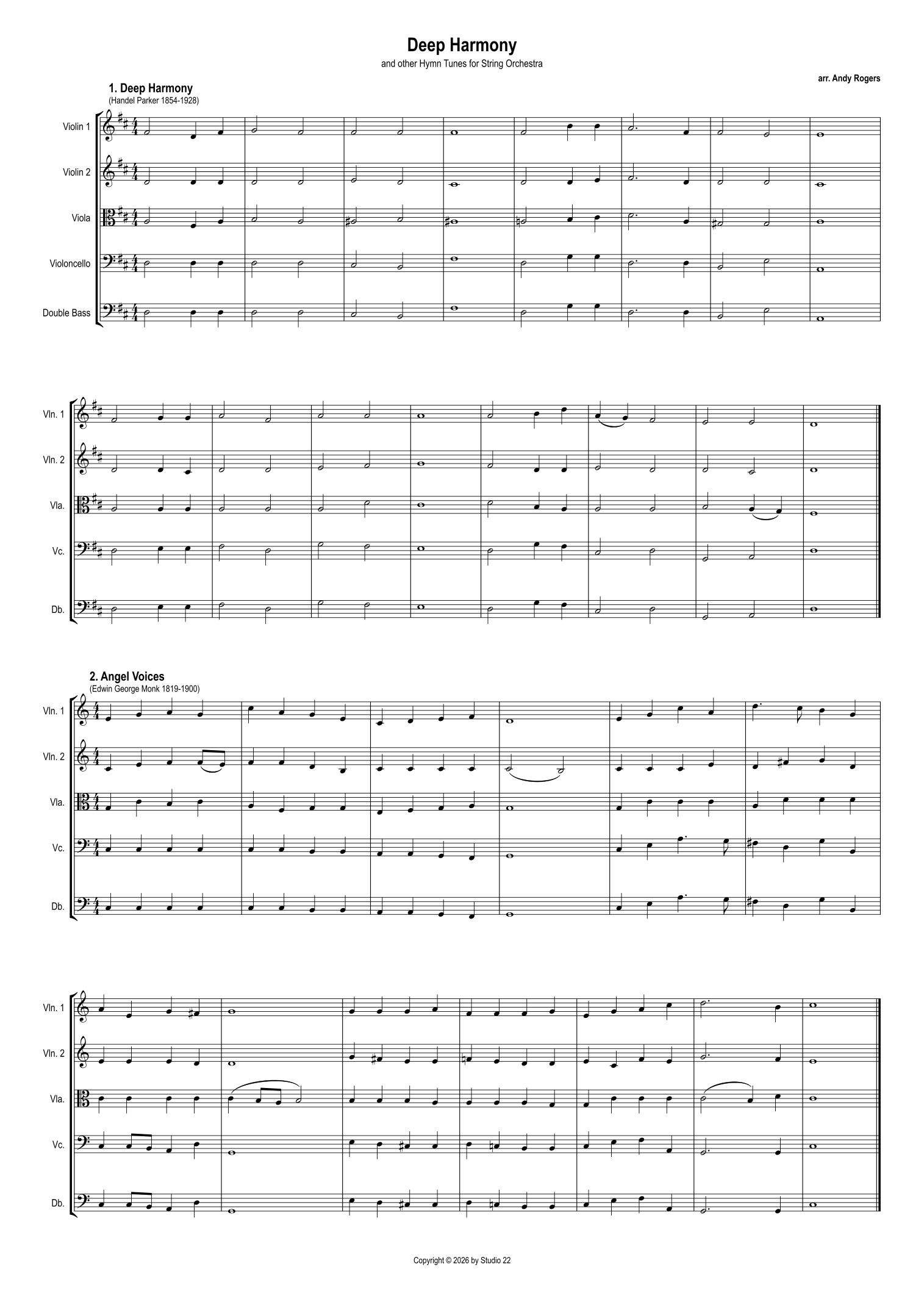 Deep Harmony (and other hymn tunes) - ideal warm-ups String Orchestra ...