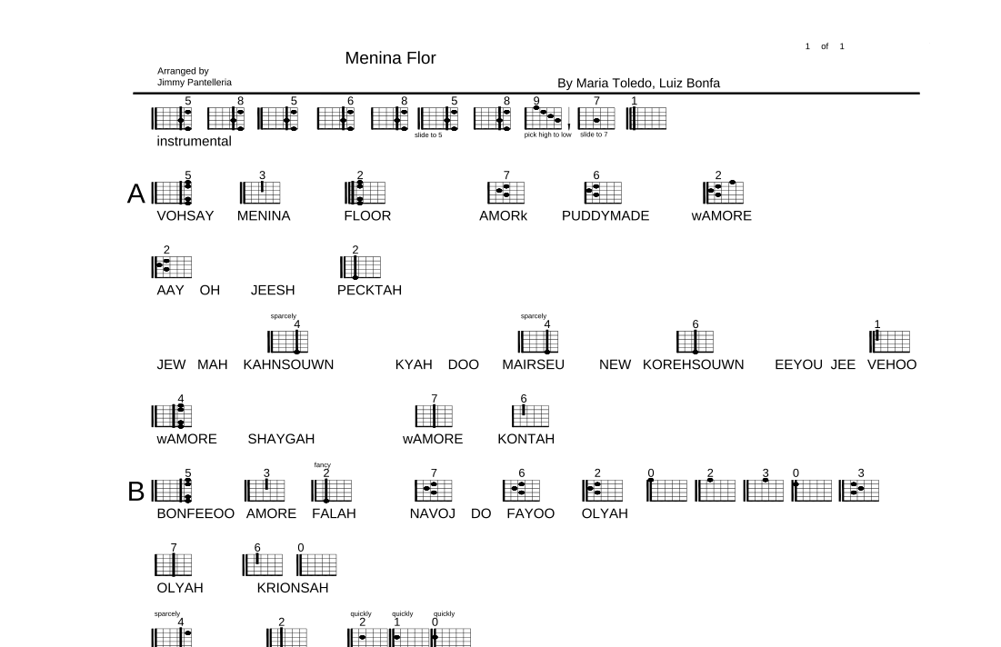 Menina Flor (arr. Jimmy Pantelleria) by Stan Getz Sheet Music for ...
