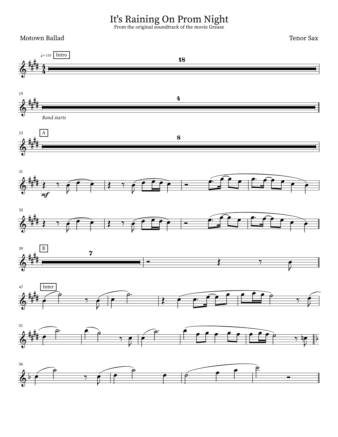 It's Raining On Prom Night (arr. Miguel Matt Rivero) by Jim Jacobs ...