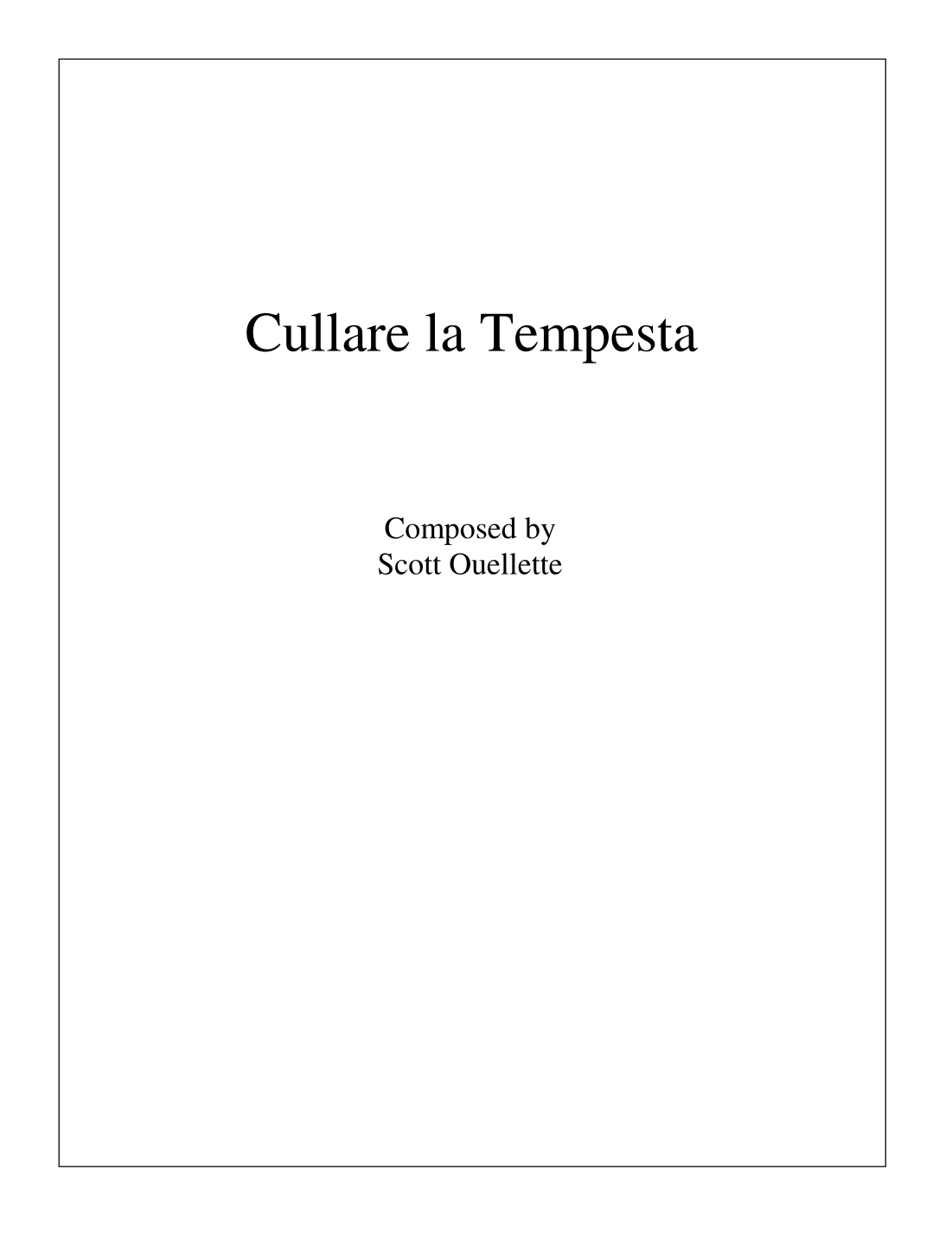 Cullare la Tempesta (to lull the storm) simplified version by Scott ...