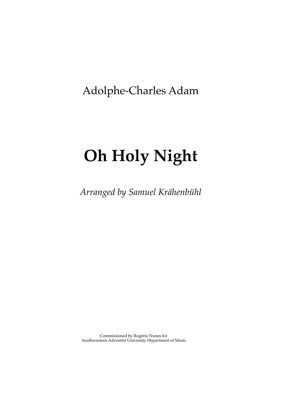 Oh Holy Night by Adolphe-Charles Adam Sheet Music for String Ensemble ...