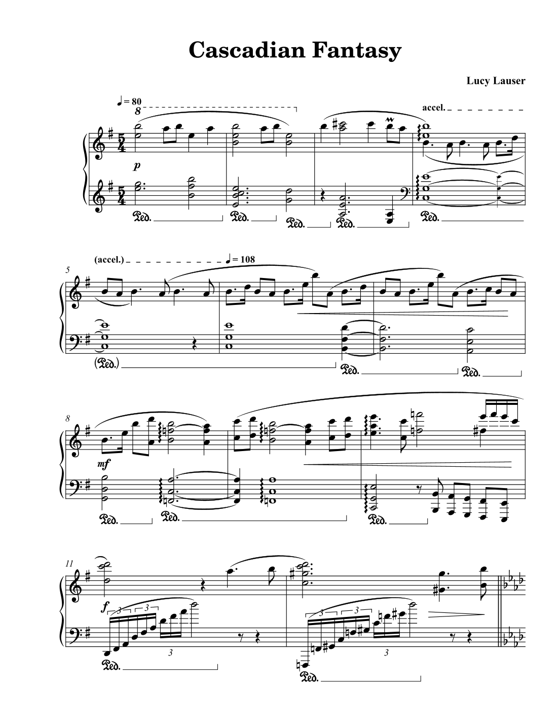 Cascadian Fantasy by Sun Tillikum Sheet Music for Piano Solo at Sheet ...