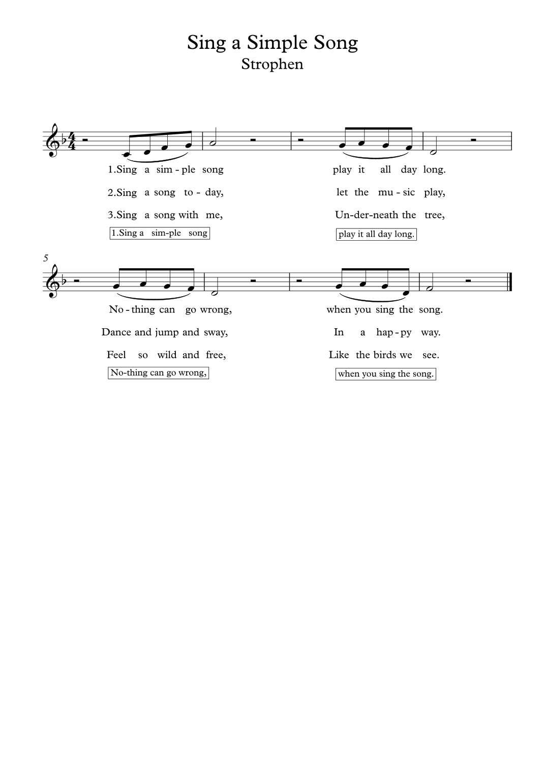 Sing a simple song (arr. German Bosshard) by German Bosshard Sheet ...