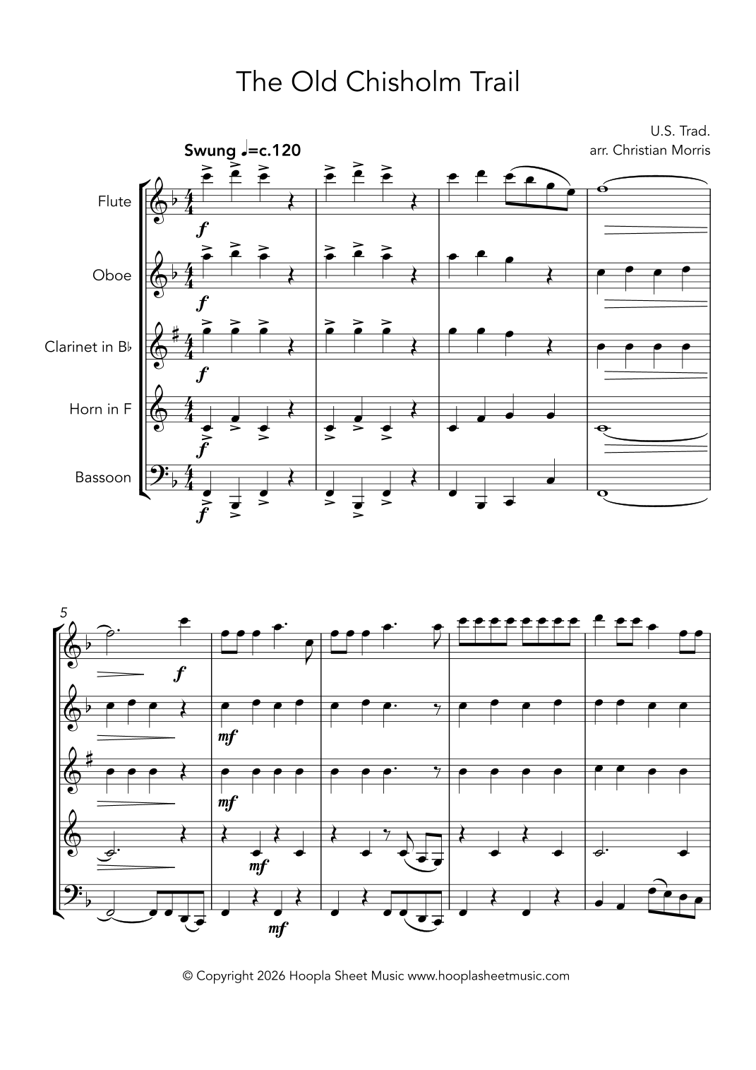 The Old Chisholm Trail (arr. Christian Morris) par trad. Partitions ...