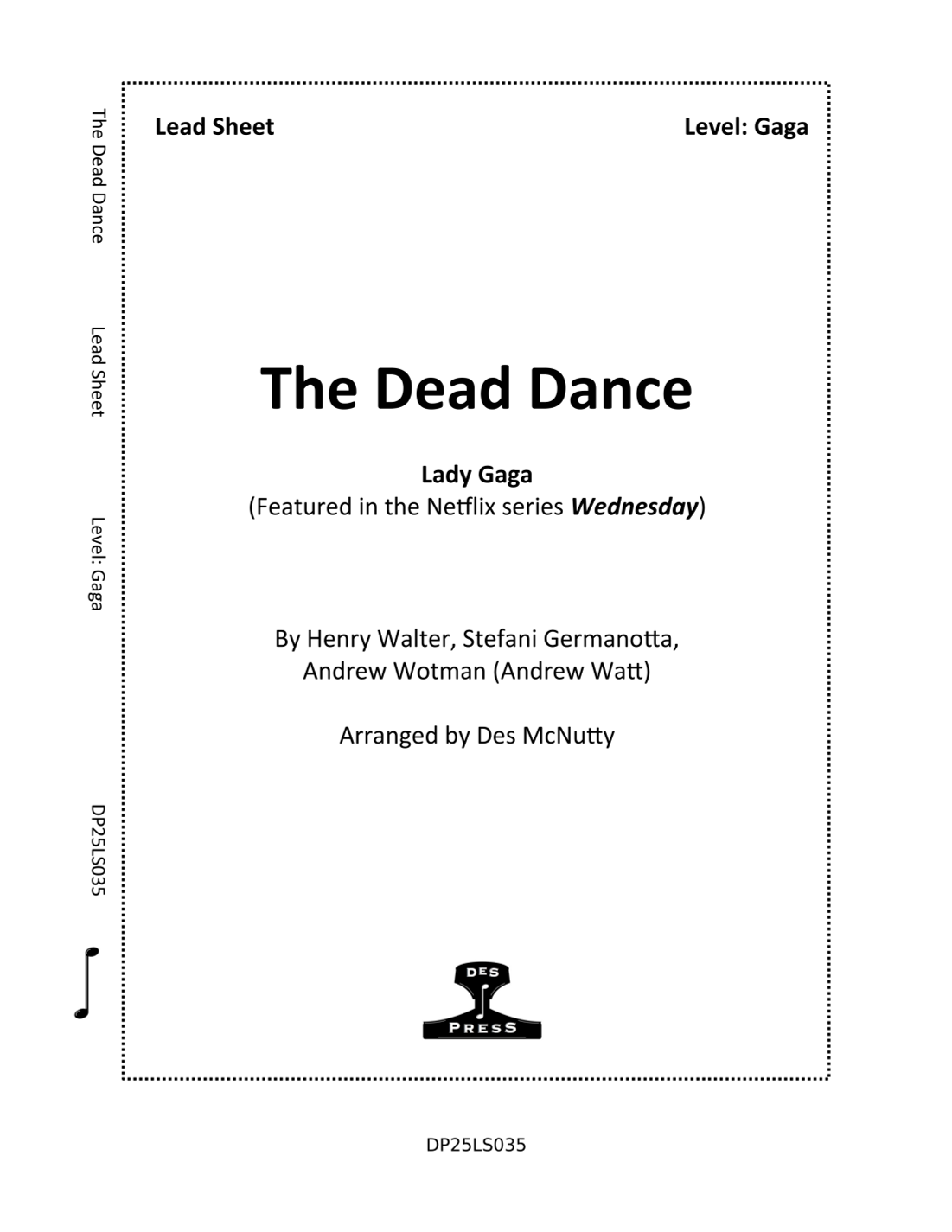 The Dead Dance (arr. Des McNutty) par Lady Gaga Partitions pour Lead ...