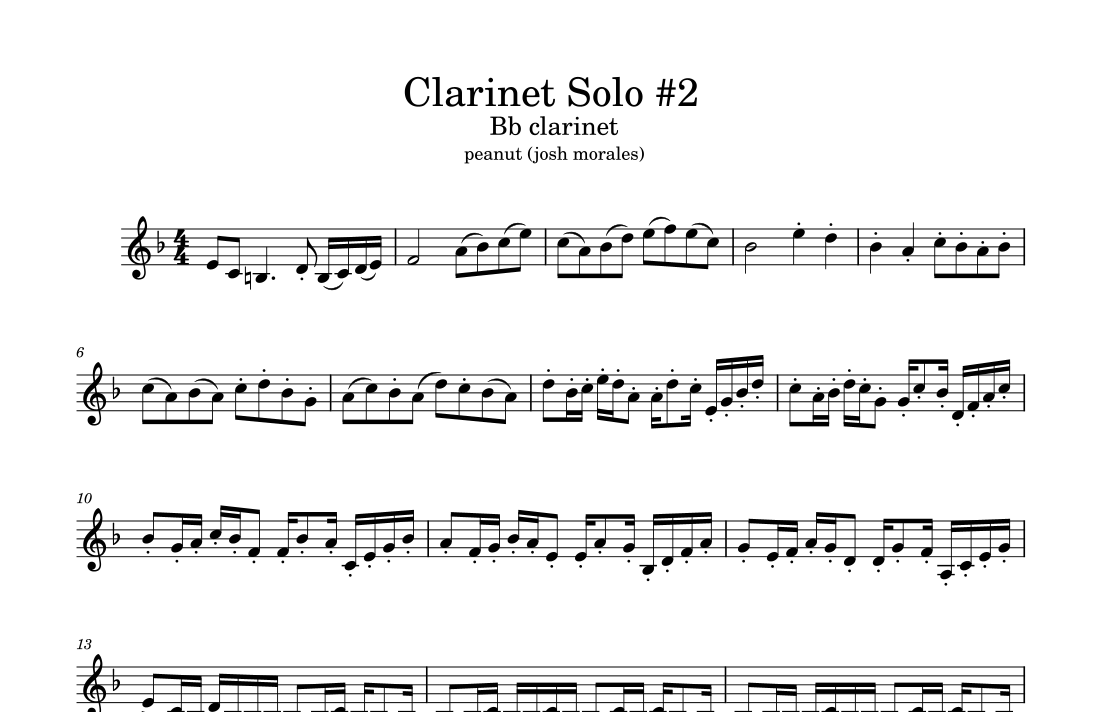 Clarinet Solo #2 by peanut Sheet Music for Clarinet Solo at Sheet Music ...