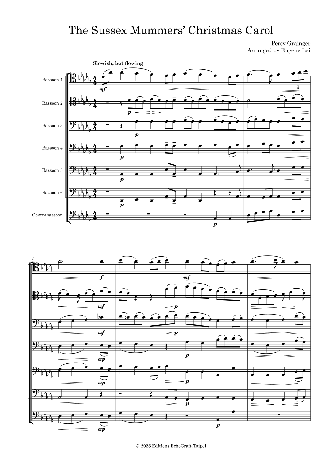 The Sussex Mummers' Christmas Carol (arr. Eugene Lai) par Percy ...