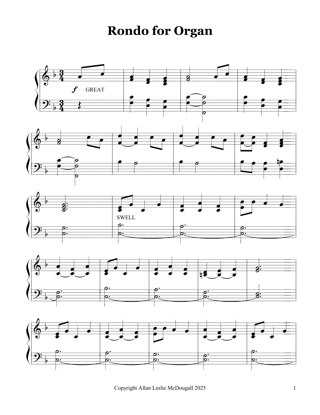Rondo for organ by N/A Sheet Music for Organ at Sheet Music Direct