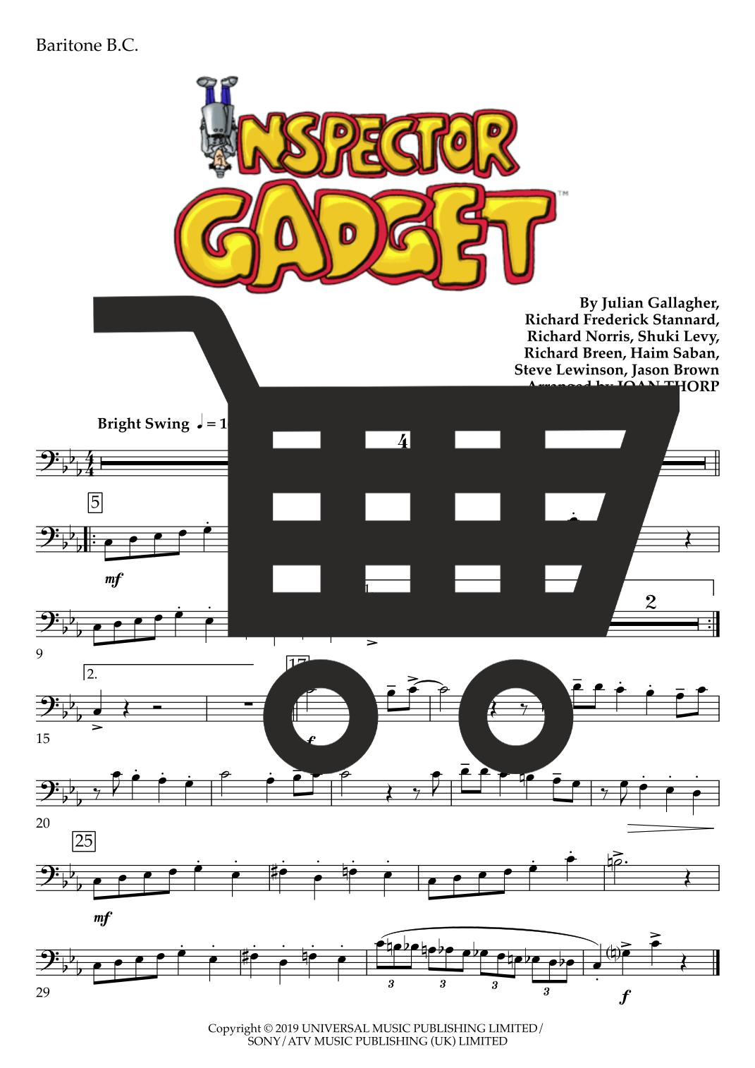 Inspector Gadget (arr. Joan Thorp) by Five Sheet Music for Euphonium ...