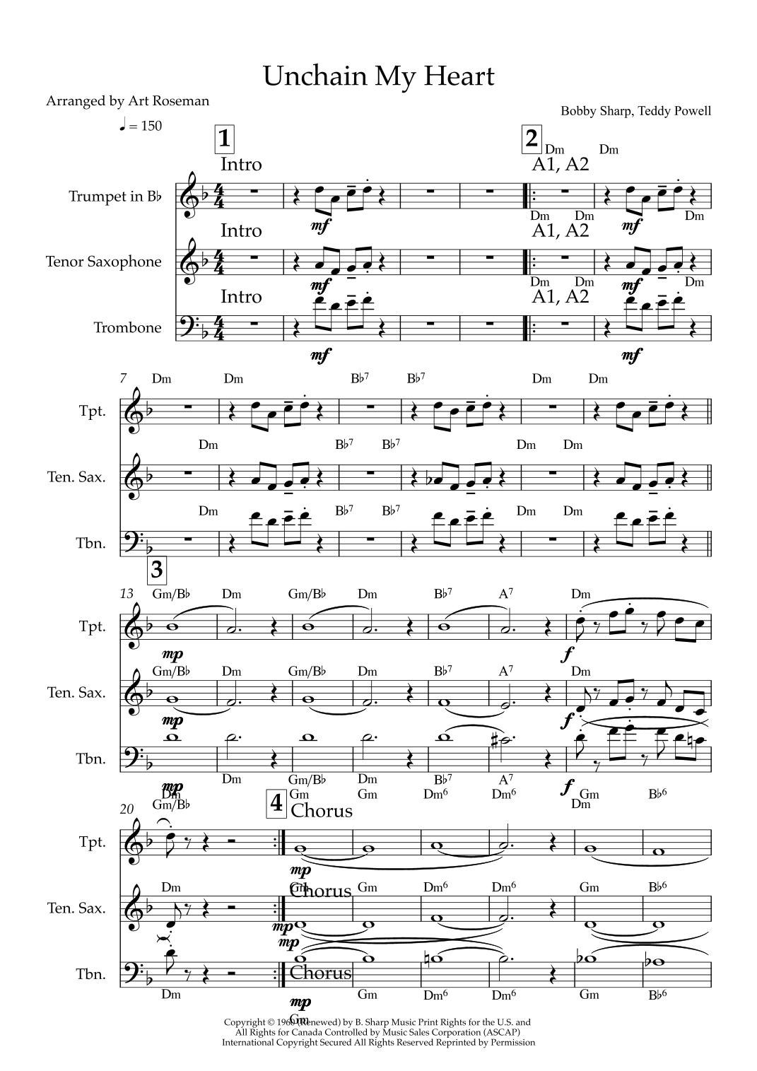 Unchain My Heart (arr. Art Roseman) por Ray Charles Partituras para ...