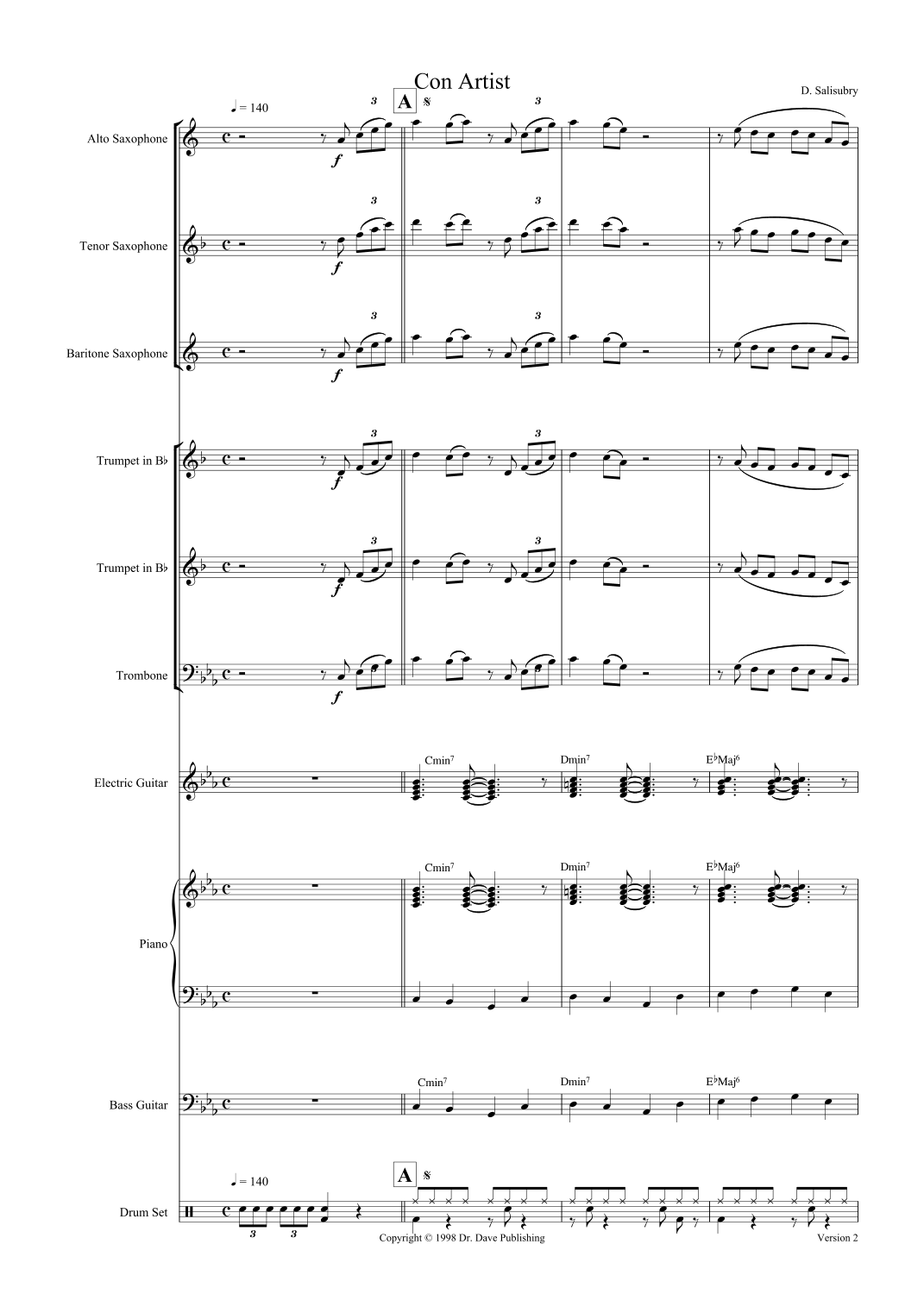 Con Artist by David Salisbury Sheet Music for Jazz Ensemble at Sheet ...