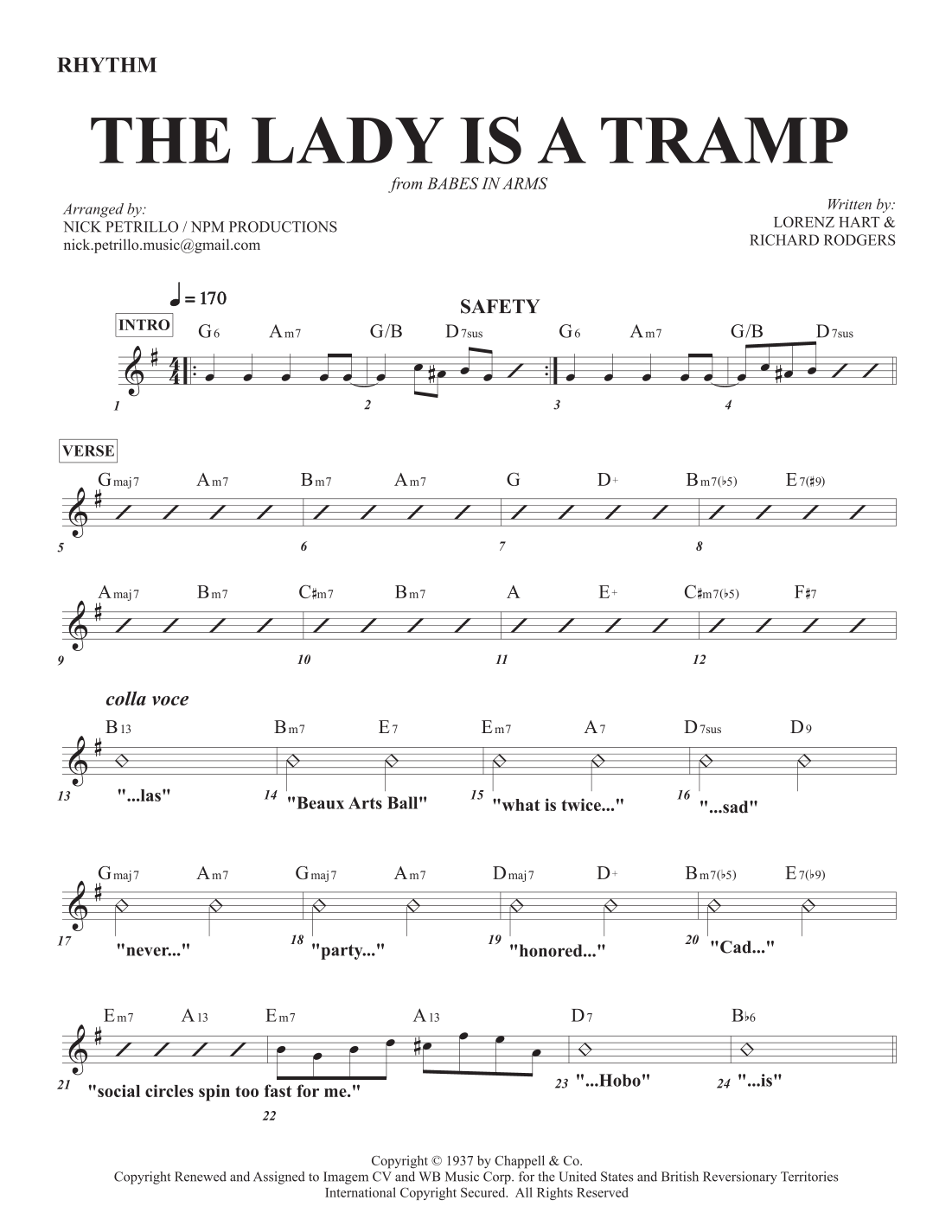 The Lady Is A Tramp (arr. Nick Petrillo) von Richard Rodgers Noten zum ...