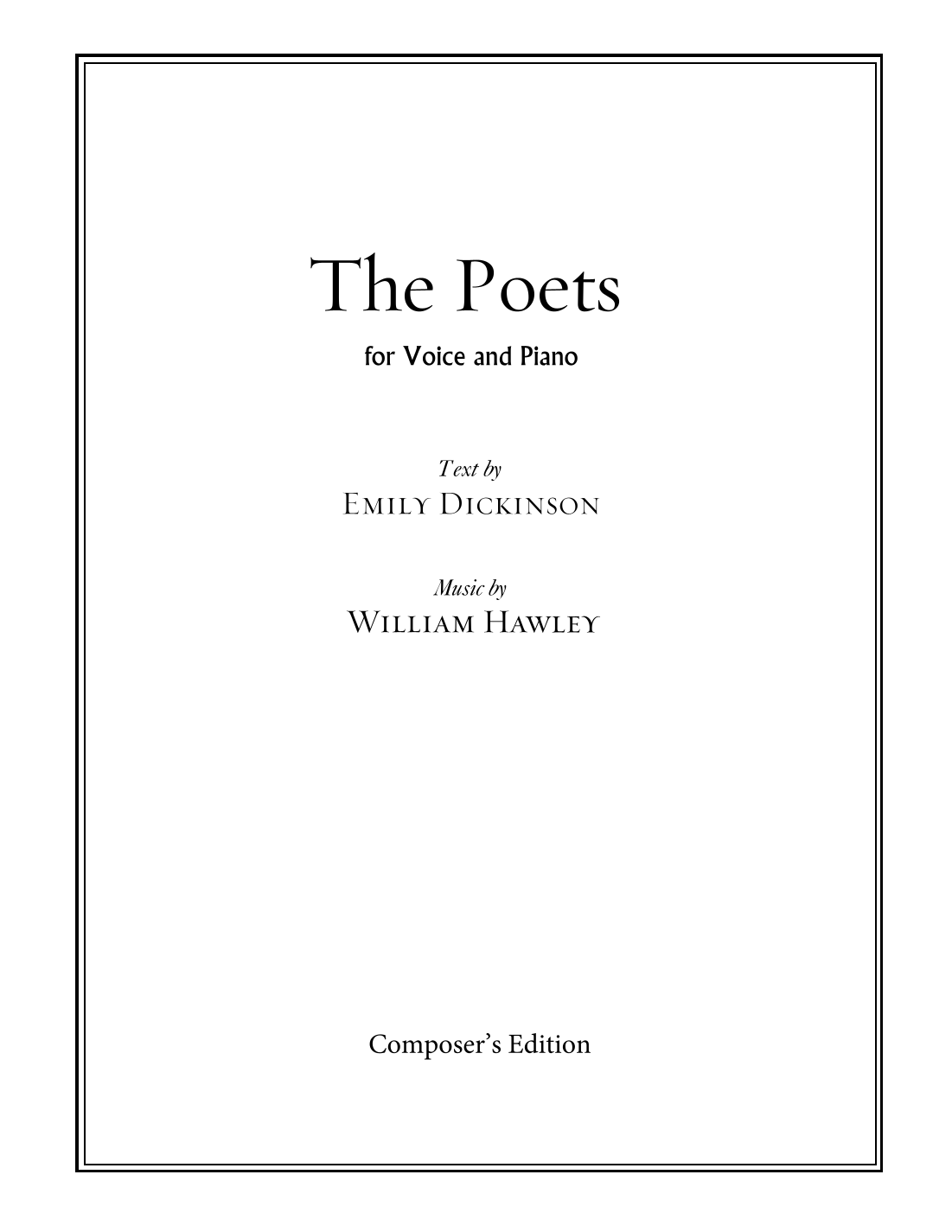 The Poets by William Hawley Sheet Music for Piano & Vocal at Sheet ...
