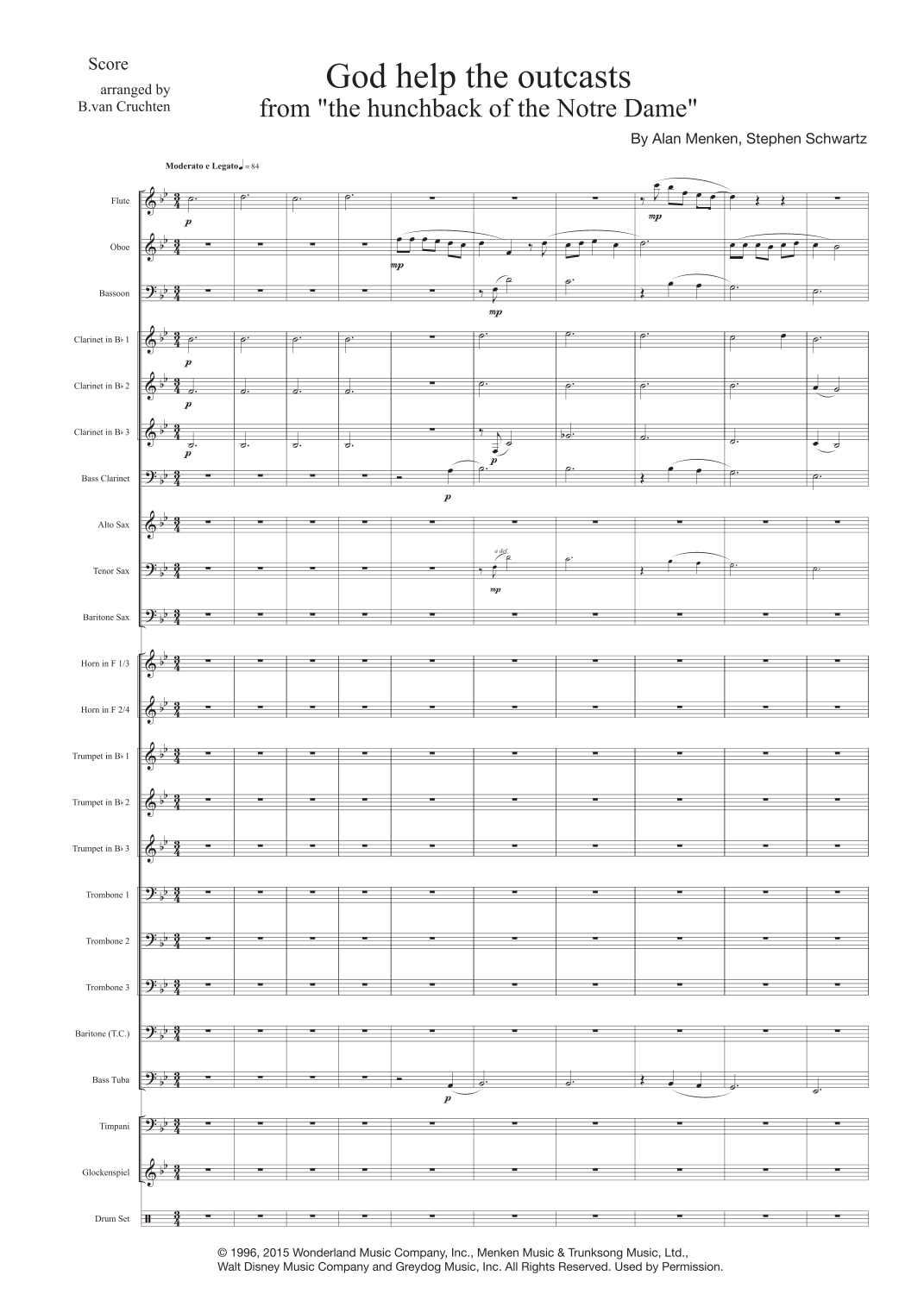 God Help The Outcasts (arr. Bert van Cruchten) by Stephen Schwartz ...