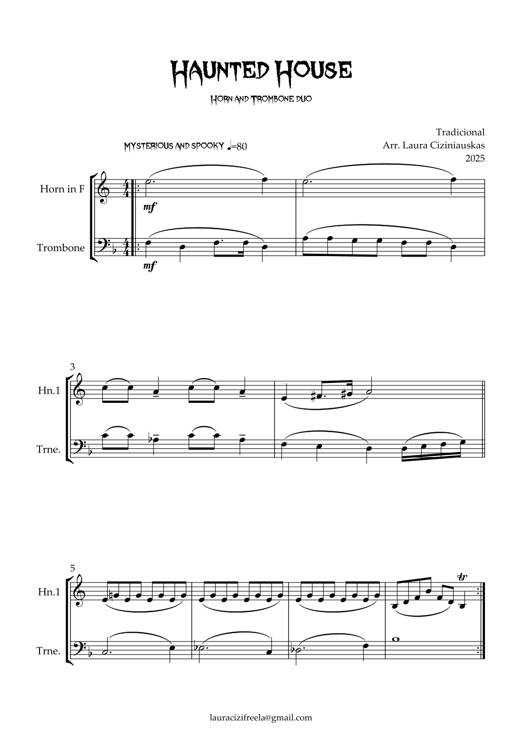 Haunted House – Easy Halloween Horn and Trombone Duo | Spooky Beginner ...