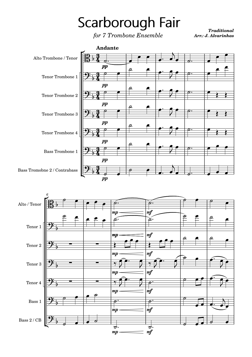 Scarborough Fair (arr. João Alvarinhas) by John Renbourn Sheet Music ...