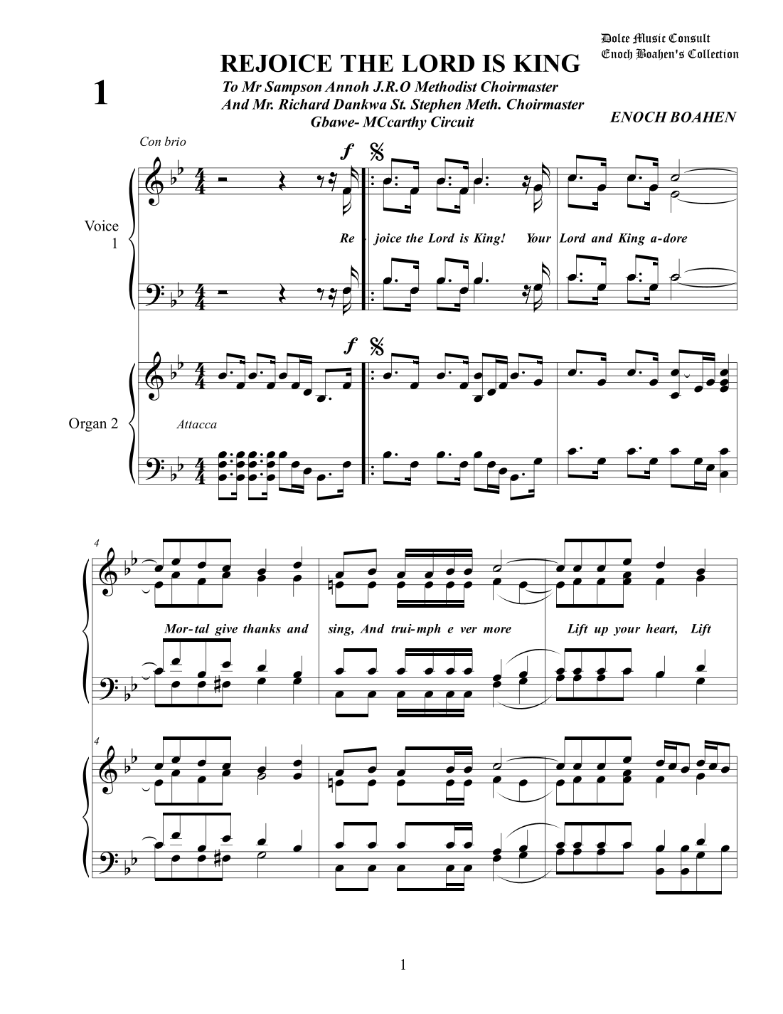 Rejoice the Lord is King (Anthem) (arr. Enoch Kwasi Boahen) by St. John ...