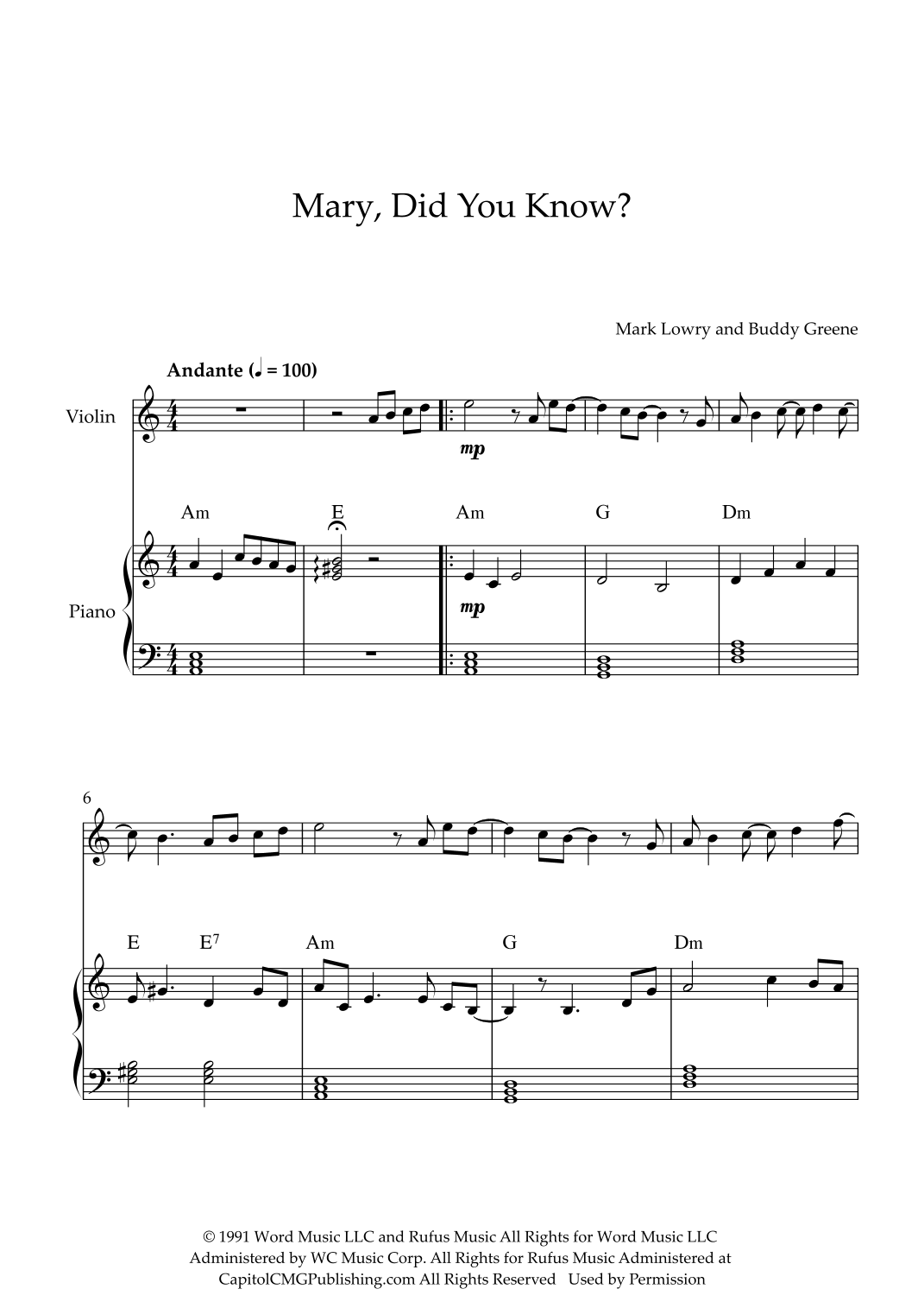 Mary, Did You Know? (arr. D. M. Scores) by Kathy Mattea Sheet Music for ...