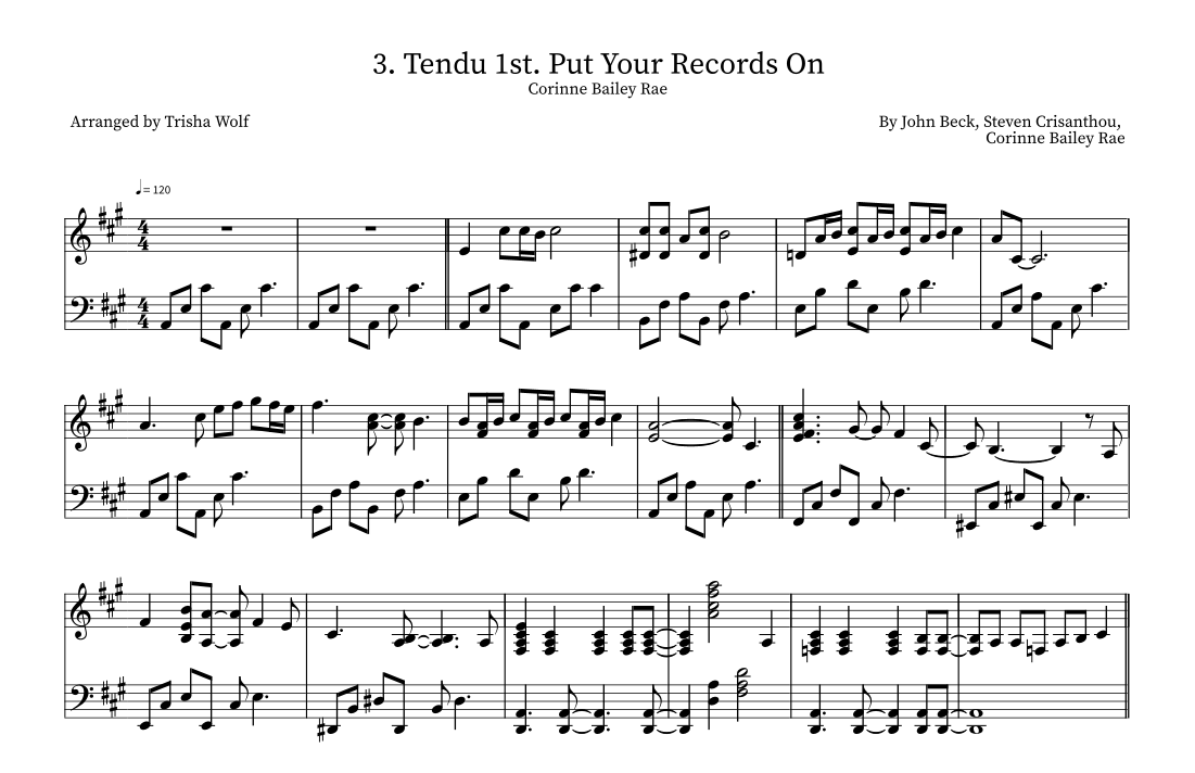 Put Your Records On (arr. Trisha Wolf) por Corinne Bailey Rae ...