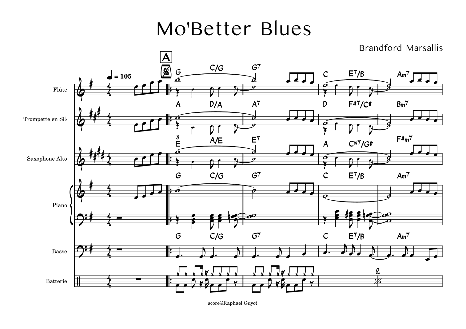 Mo Better Blues (arr. r guyot) by Keith Follese Sheet Music for Lead ...